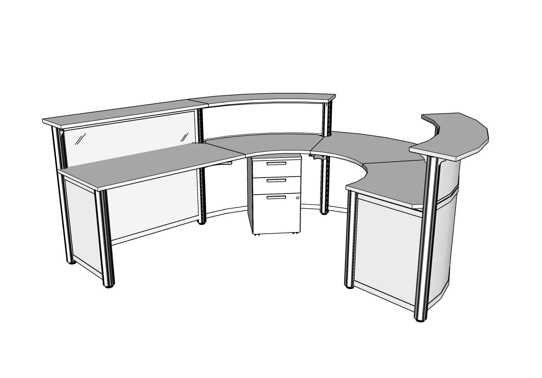 Curved Beam, Round Reception with Middle ADA Transaction PBR007 – fluidconcepts